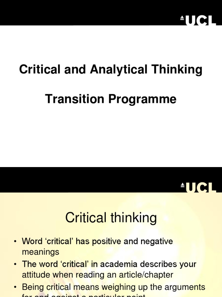 Mastering Critical and Analytical Thinking | PDF | Argument ...