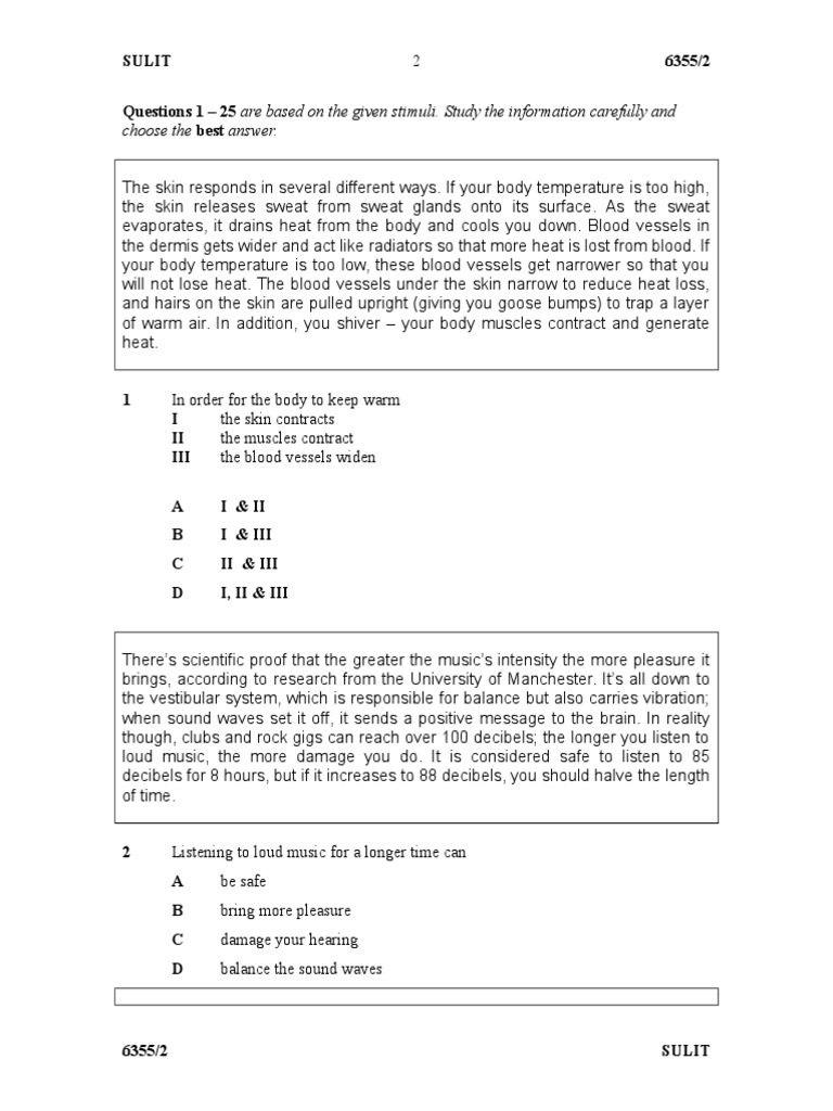 EST Paper 2 - Trial Exam | PDF | Tissue (Biology) | Sedimentary Rock
