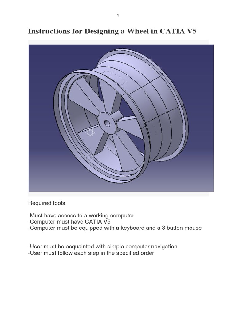 Designing a Wheel in CATIA V5.pdf | Icon (Computing) | Button (Computing)