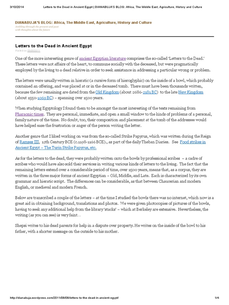 deT-Letters To The Dead in Ancient Egypt PDF | PDF | Ancient Egypt ...