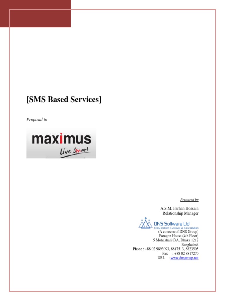 Proposal - SMS Based Services | PDF | Short Message Service | Payments