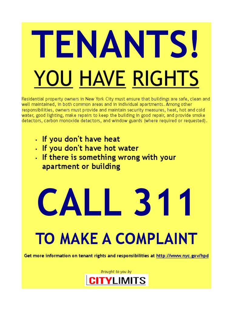 NYC Tenants Rights Poster | PDF