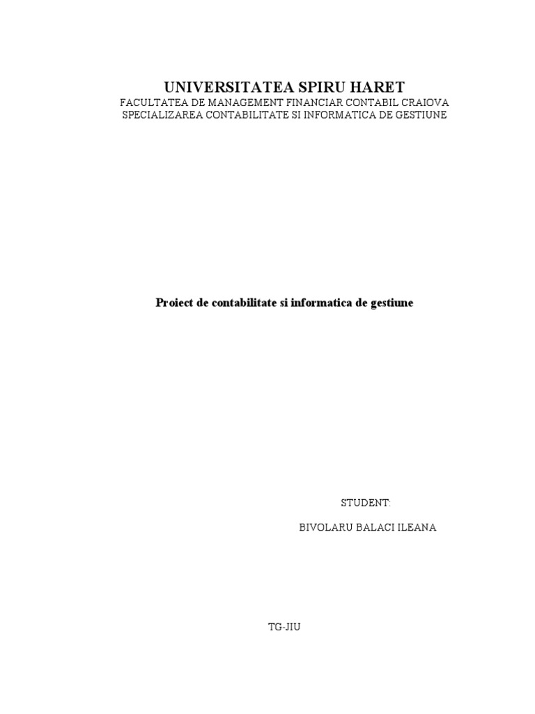 Monografie Contabila | PDF