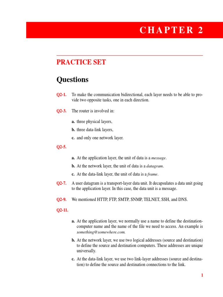 Questions: Practice Set | PDF | Network Packet | Osi Model