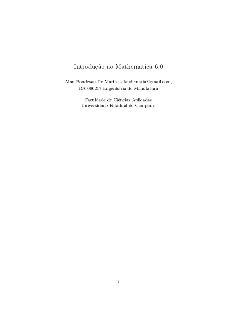 Tutorial Mathematica 6.0 | PDF | Cálculo | Limite (Matemática)