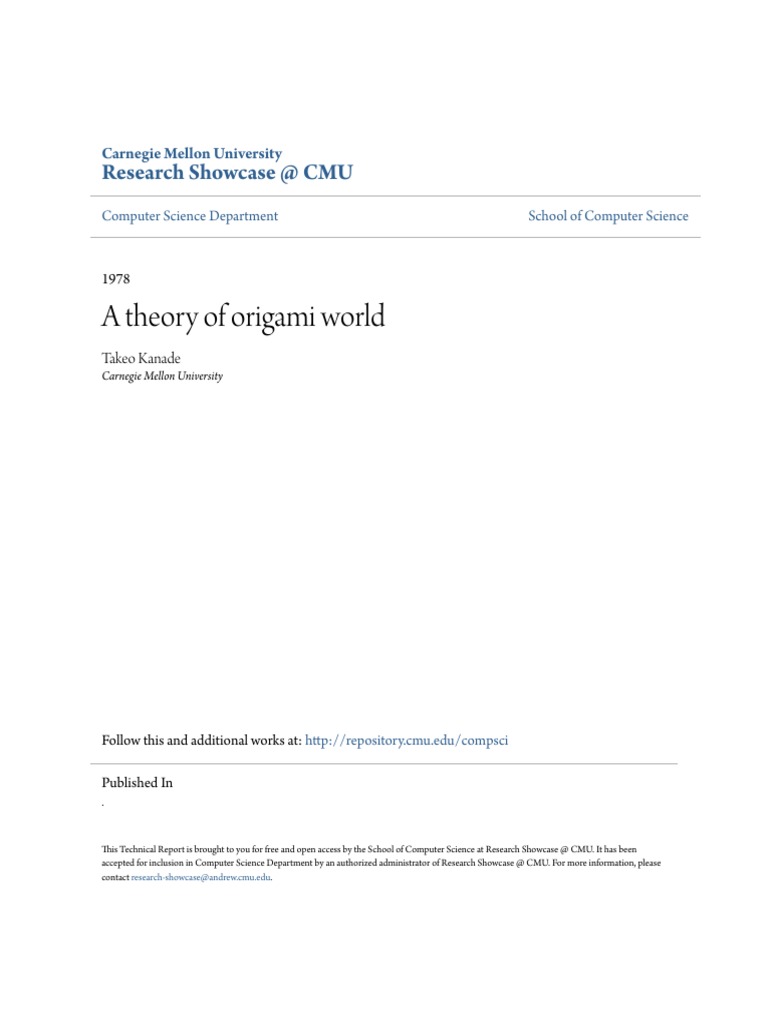 A Theory of Origami World PDF | PDF | Carnegie Mellon University ...