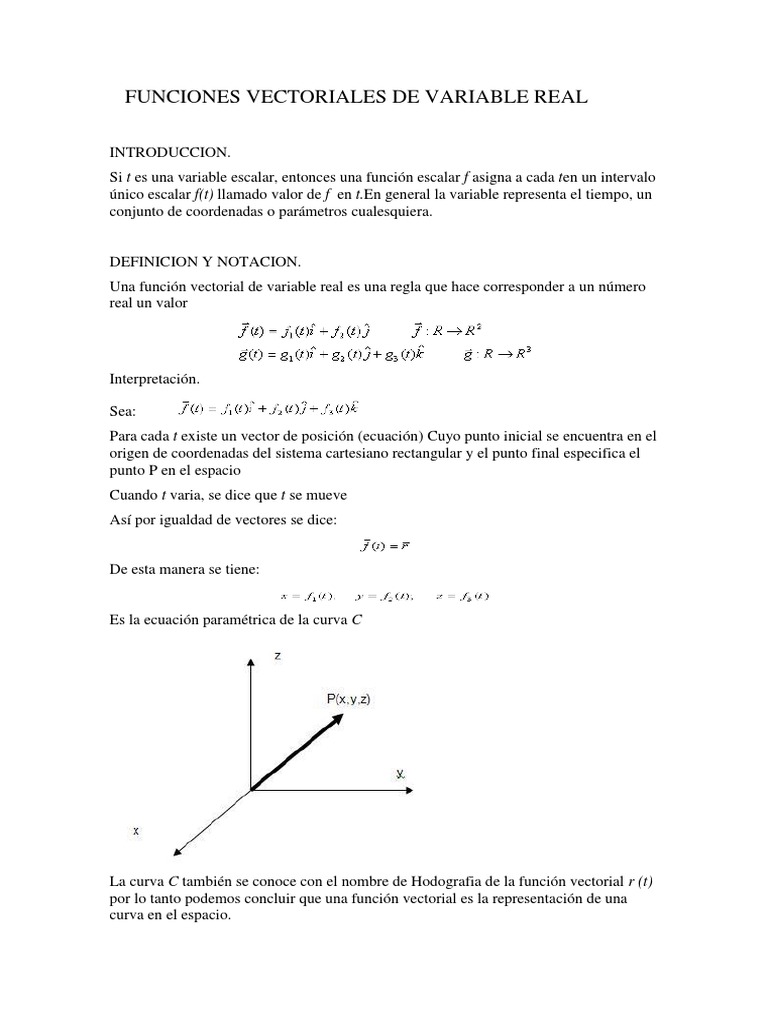 Funciones Vectoriales y Derivadas | PDF | Vector Euclidiano | Derivado