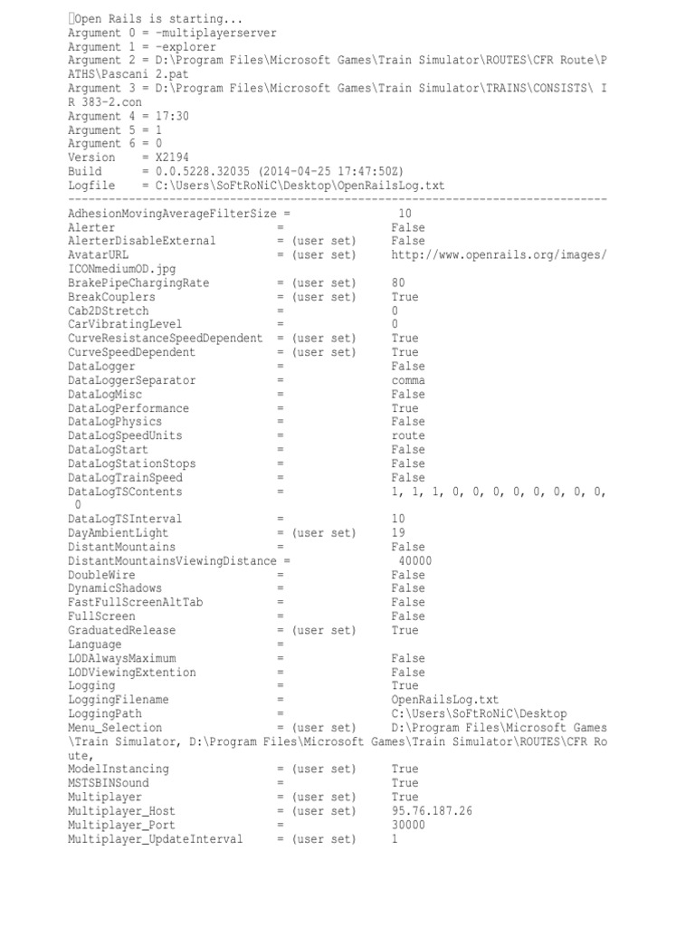 Open Rails Log | Download Free PDF | Computer File | System Software