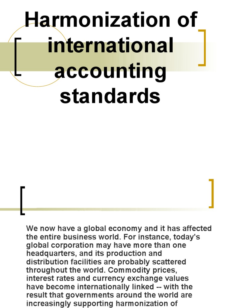 Harmonization of International Accounting Standards | International ...