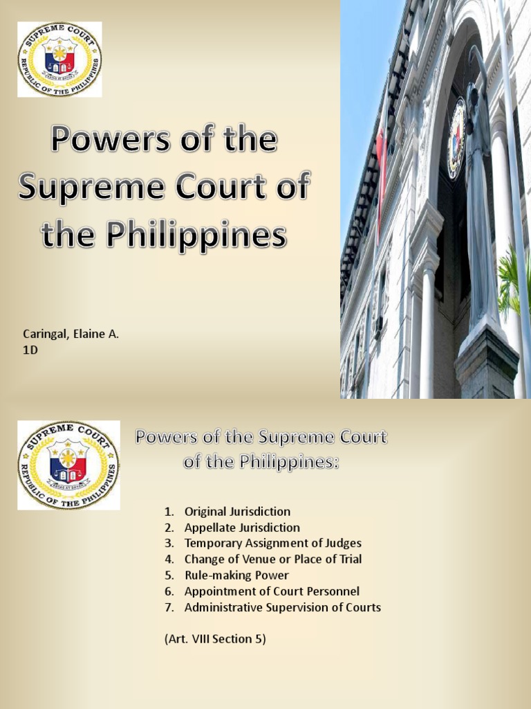 Powers of The Supreme Court Presentation | PDF | Supreme Courts | Lawyer