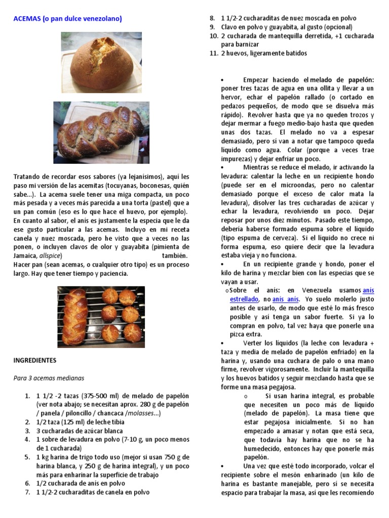 Pan Acema y Golfaedos | Descargar gratis PDF | Panes | Levadura