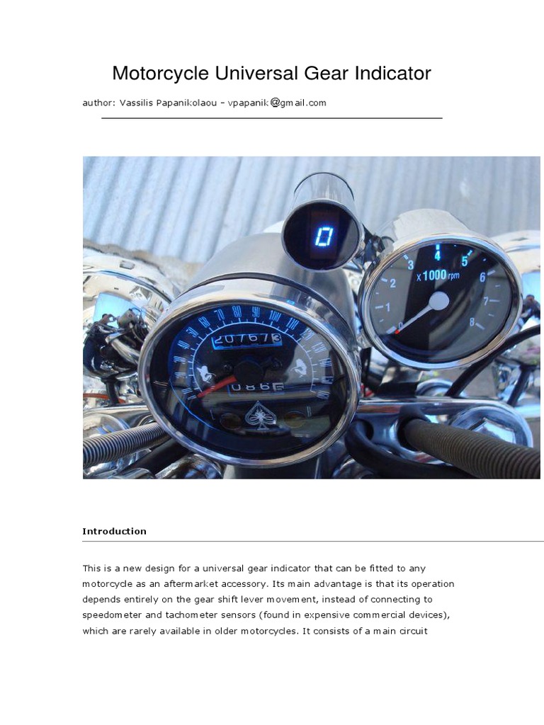Motorcycle Universal Gear Indicator | PDF | Printed Circuit Board ...