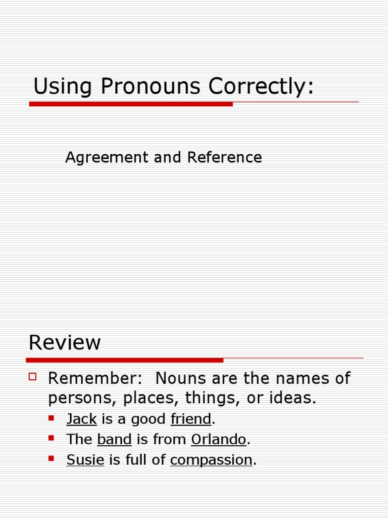 CH 26 Using Pronouns Correctly - Agreement and Reference | Pronoun ...