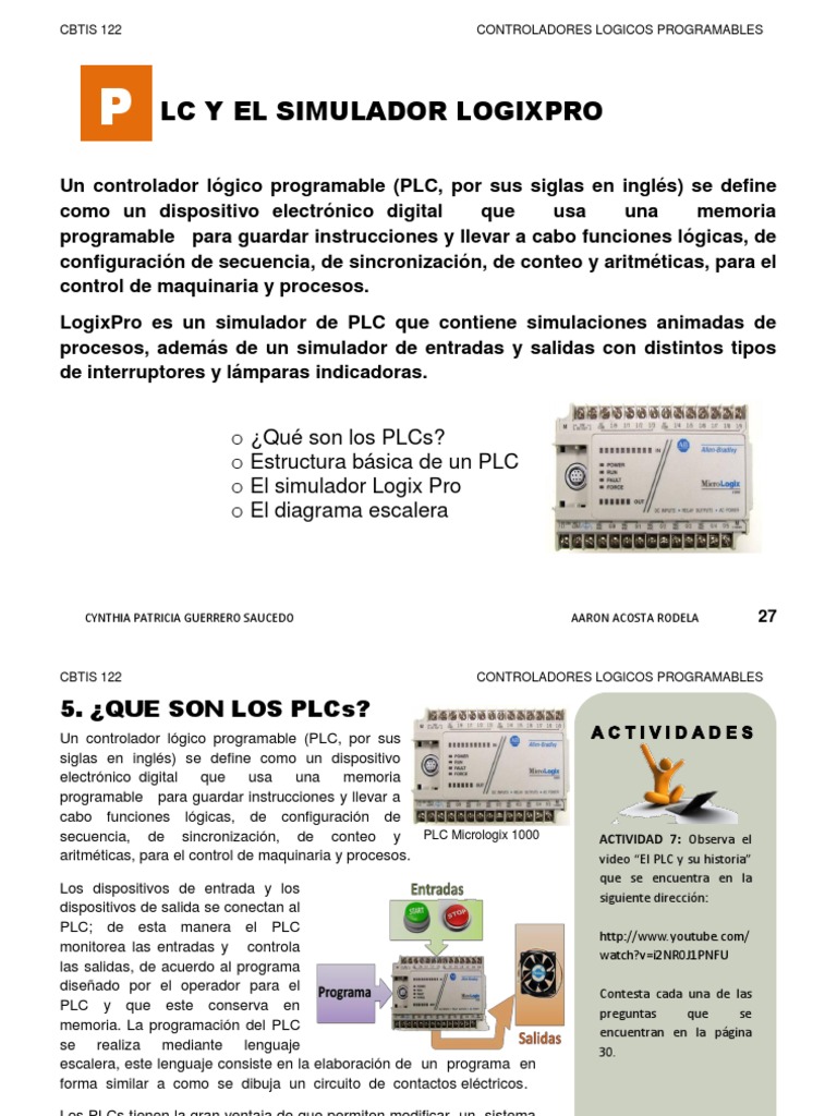 Estructura y Simulación de PLC en LogixPro | PDF | Controlador lógico ...