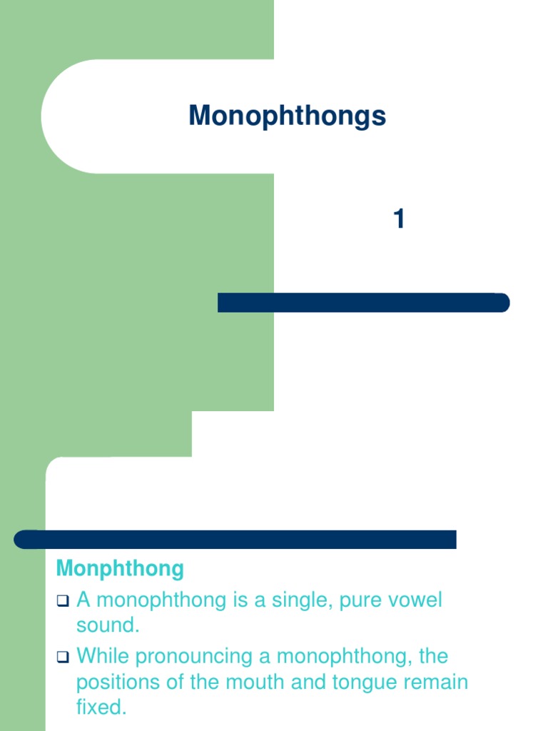Monophthongs 1 | Vowel | Philology