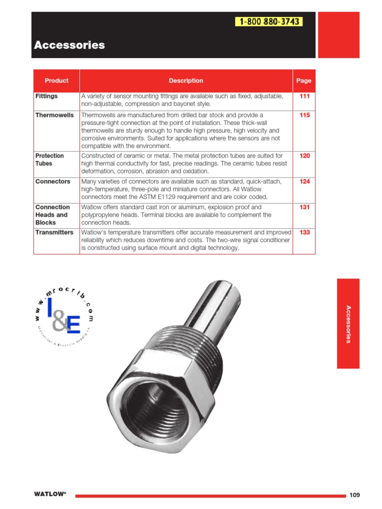Watlow Accessories | PDF | Electrical Connector | Thermocouple
