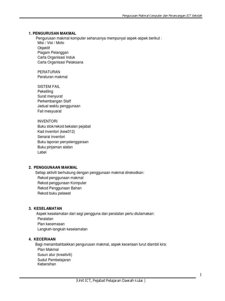 Pengurusan Makmal Komputer | PDF