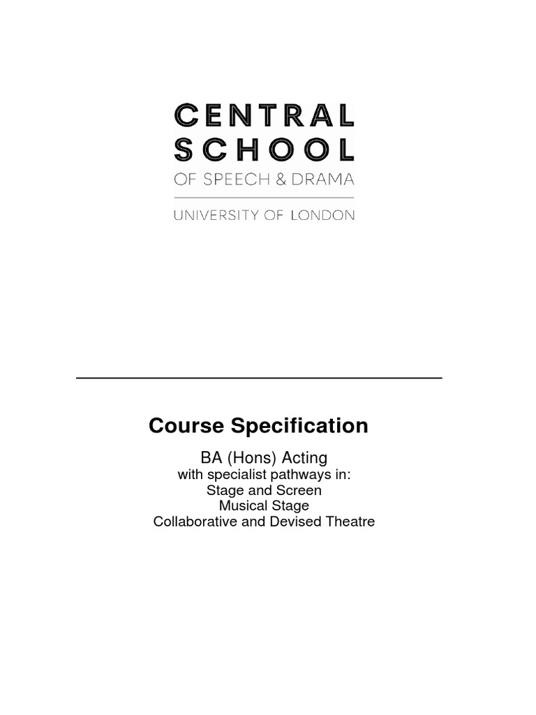 Acting Course | PDF | Theatre | Bachelor Of Arts
