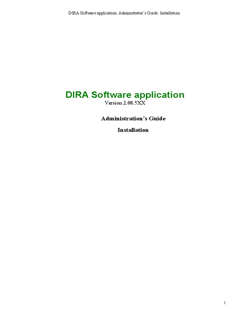 09 DIRA Software - Administrator's Guide - Installation | PDF | Utility ...