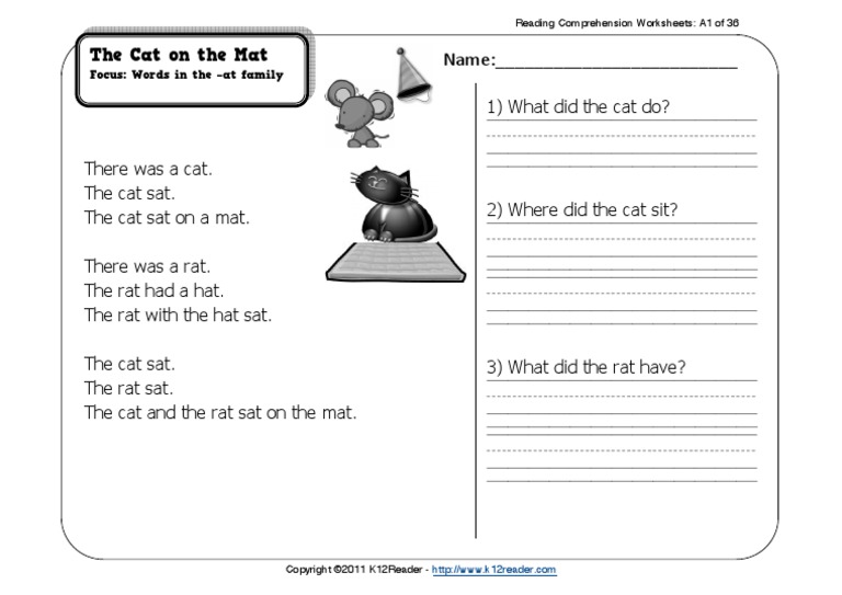 Gr1 Wk1 Cat Sat On The Mat | PDF