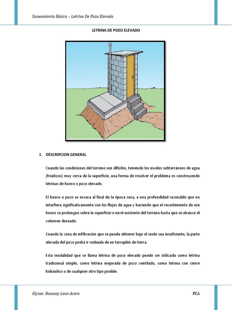 LETRINA DE POZO ELEVADO.docx | Letrina | Suelo