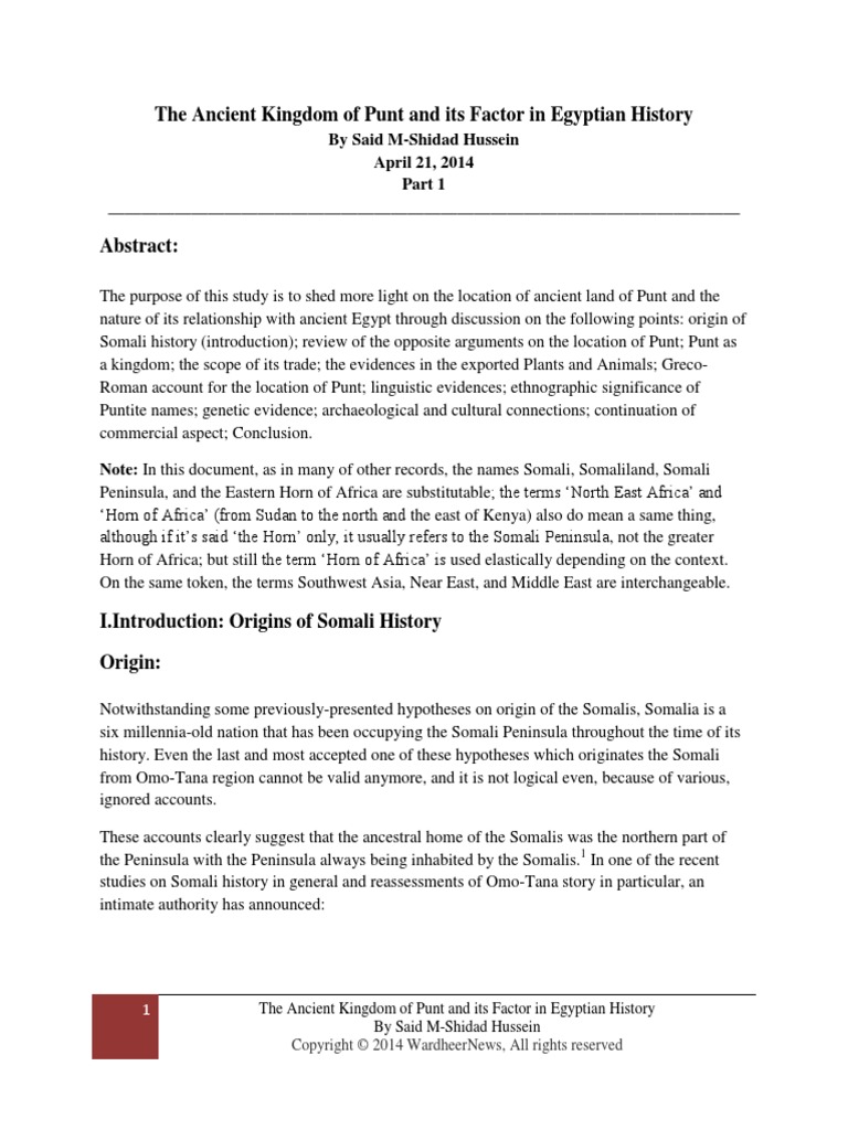 The Ancient Kingdom of Punt Shidad | PDF | Horn Of Africa | Somalia