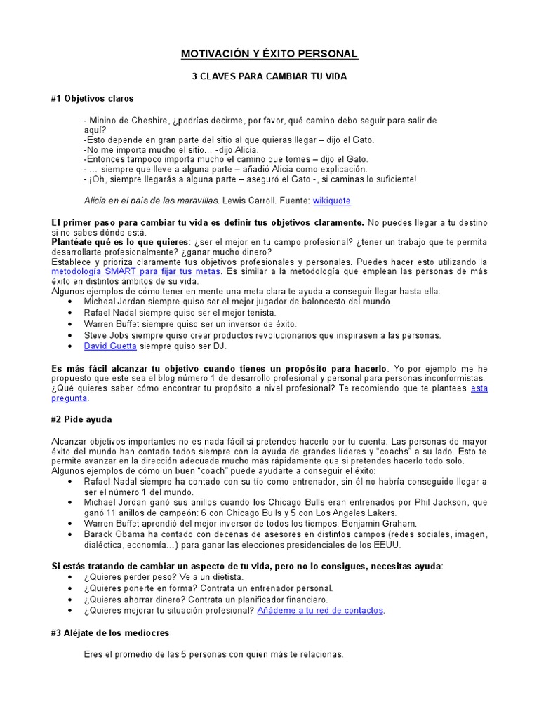 Motivación y Éxito Personal | PDF | Blog | Economias