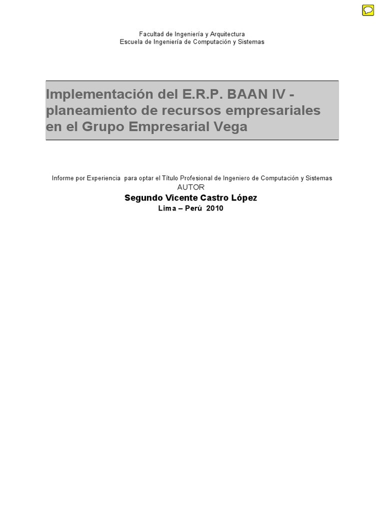 Tesis - ERP - Implementación Del ERP BAAN IV - en El Grupo Empresarial ...