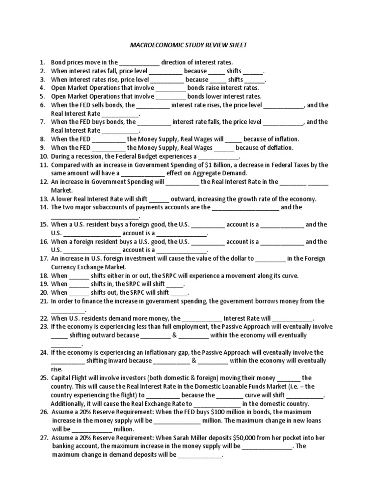 Macroeconomic Concepts and Effects | PDF | Money Supply | Interest
