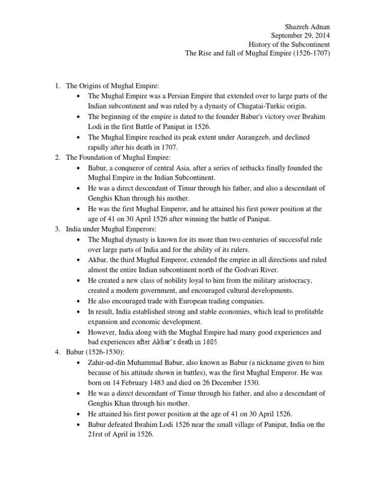 The Origins of Mughal Empire | PDF | Mughal Empire | Asia