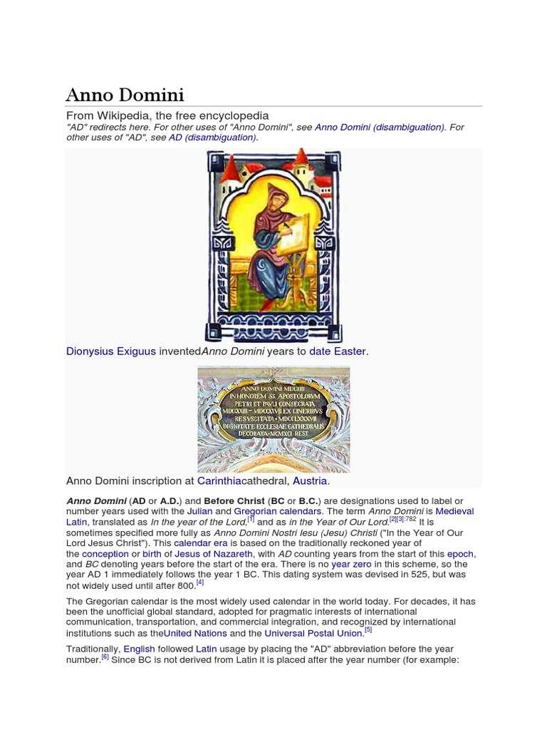 Anno Domini: From Wikipedia, The Free Encyclopedia | PDF | Anno Domini ...