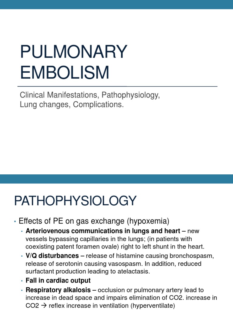 Pulmonary Embolism | PDF | Lung | Heart Failure