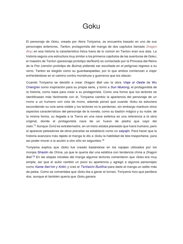 Orígenes de Goku en Dragon Ball | PDF