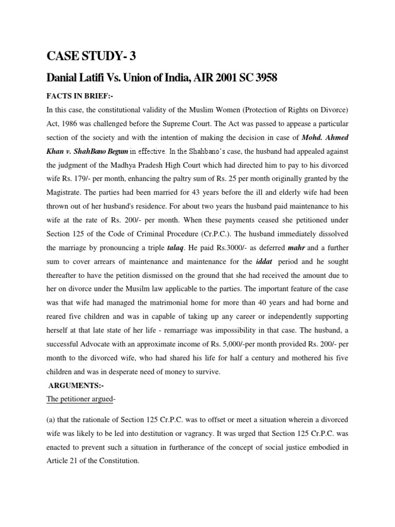 Danial Latifi Case: Muslim Divorce Act | PDF | Virtue | Public Sphere
