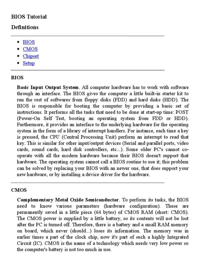 BIOS Tutorial and Codes | PDF | Bios | Cpu Cache