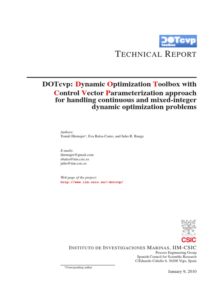 DOTcvp | PDF | Optimal Control | Mathematical Optimization