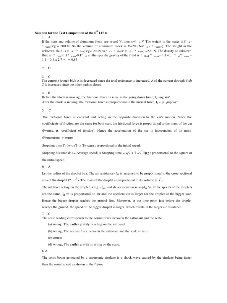 5th IJSO-Test Solution PDF | PDF | Atoms | Atmosphere Of Earth