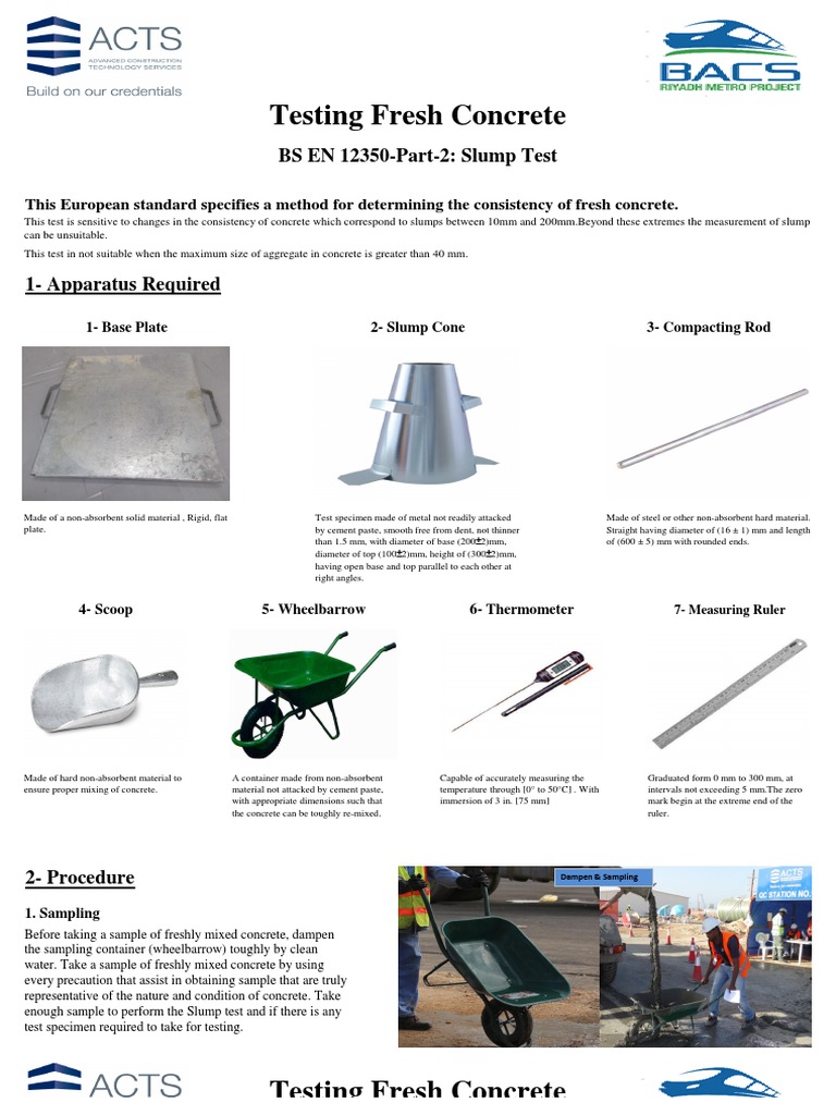 Determining Concrete Consistency Through the Slump Test According to BS ...