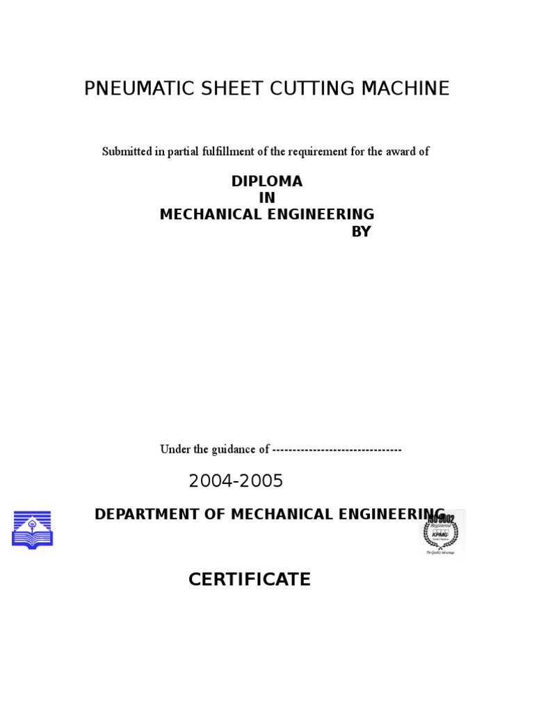 Pneumatic Sheet Cutting Machine | PDF | Gas Compressor | Piston