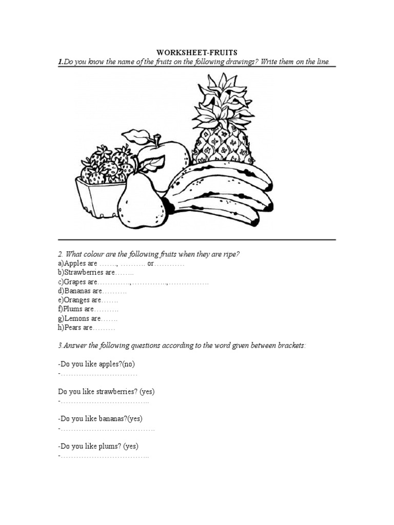 Worksheet 4th Gradefruits | PDF