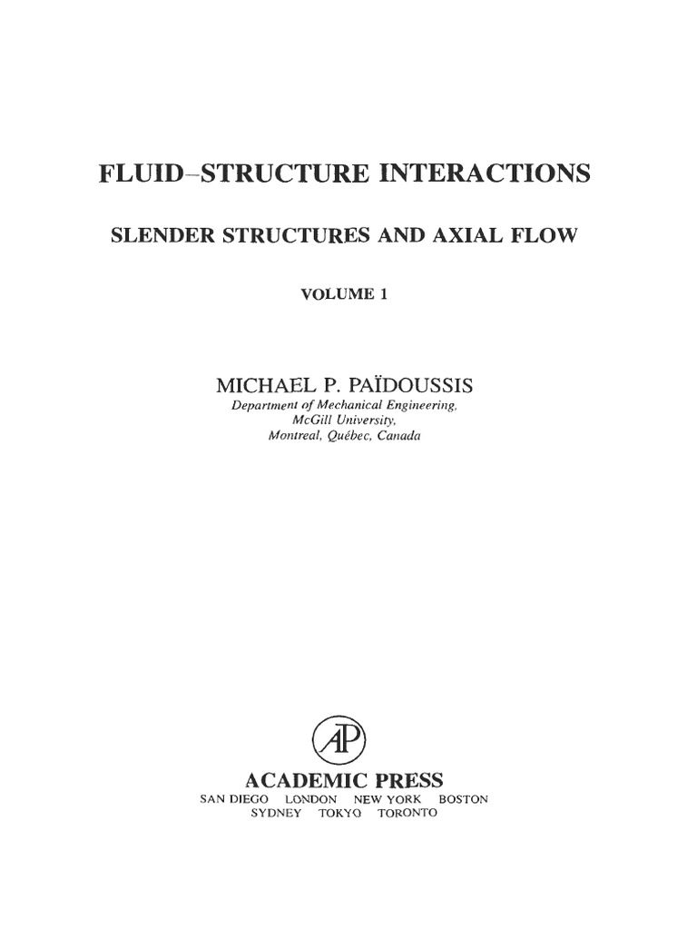 Fluid-Structure Interactions Vol - 1 PDF | PDF