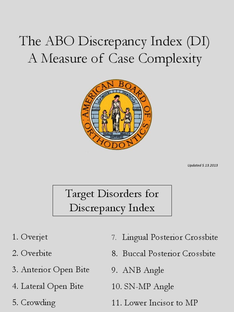 ABO Discrepancy Index PDF | Tooth | Human Head And Neck