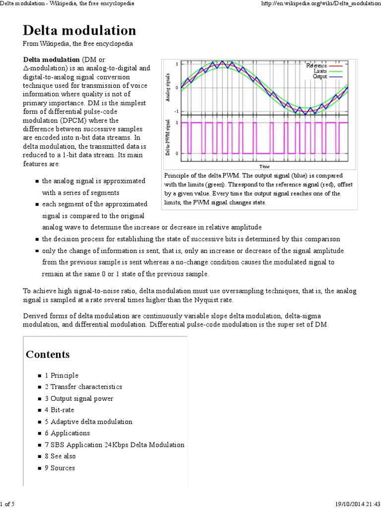 Delta Modulation Pdf Algorithms Digital Signal Processing