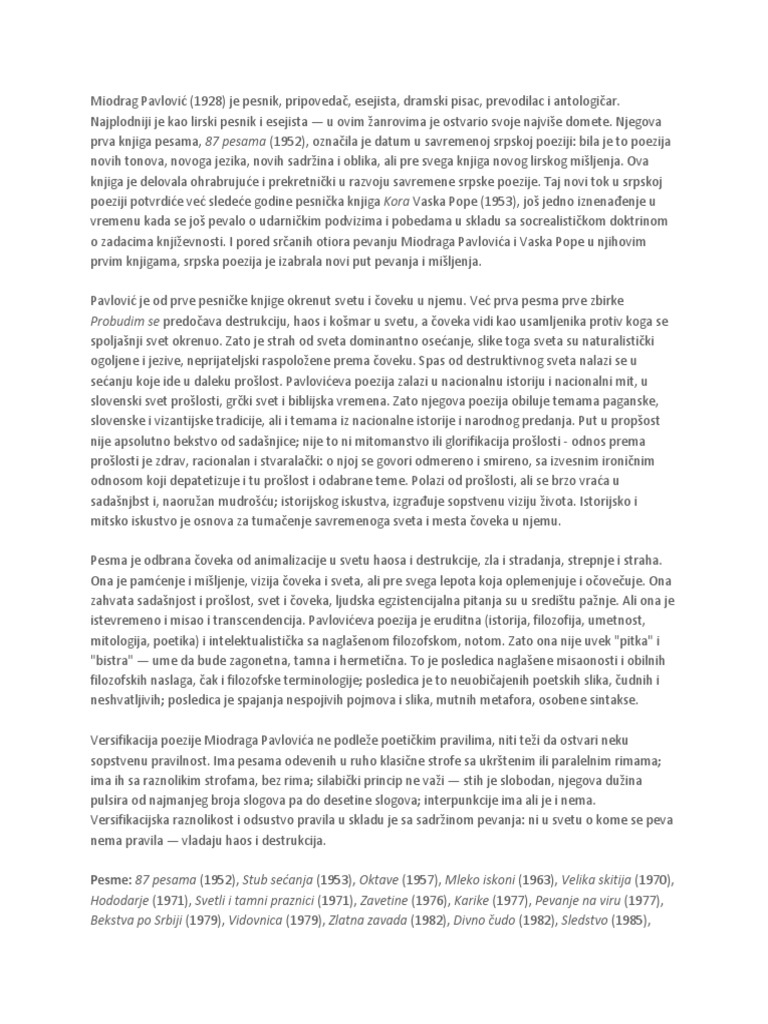 Miodrag Pavlović | PDF