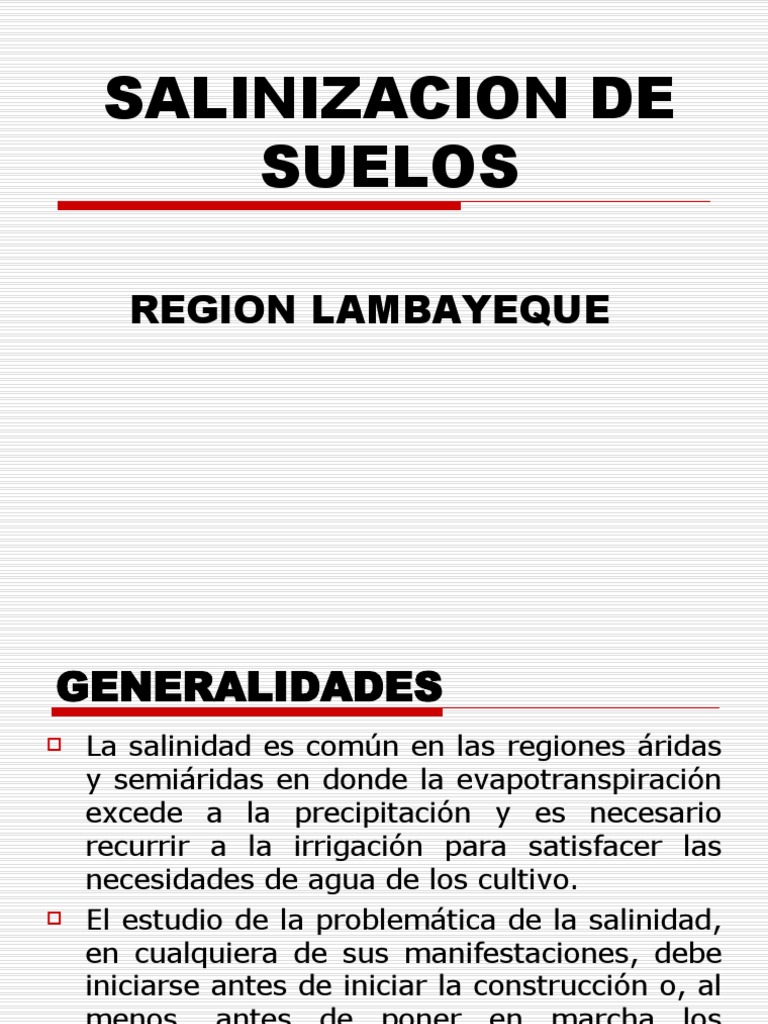 Salinizacion Lambayeque | PDF | Riego | Suelo
