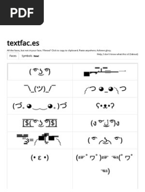 Text Faces Symbols