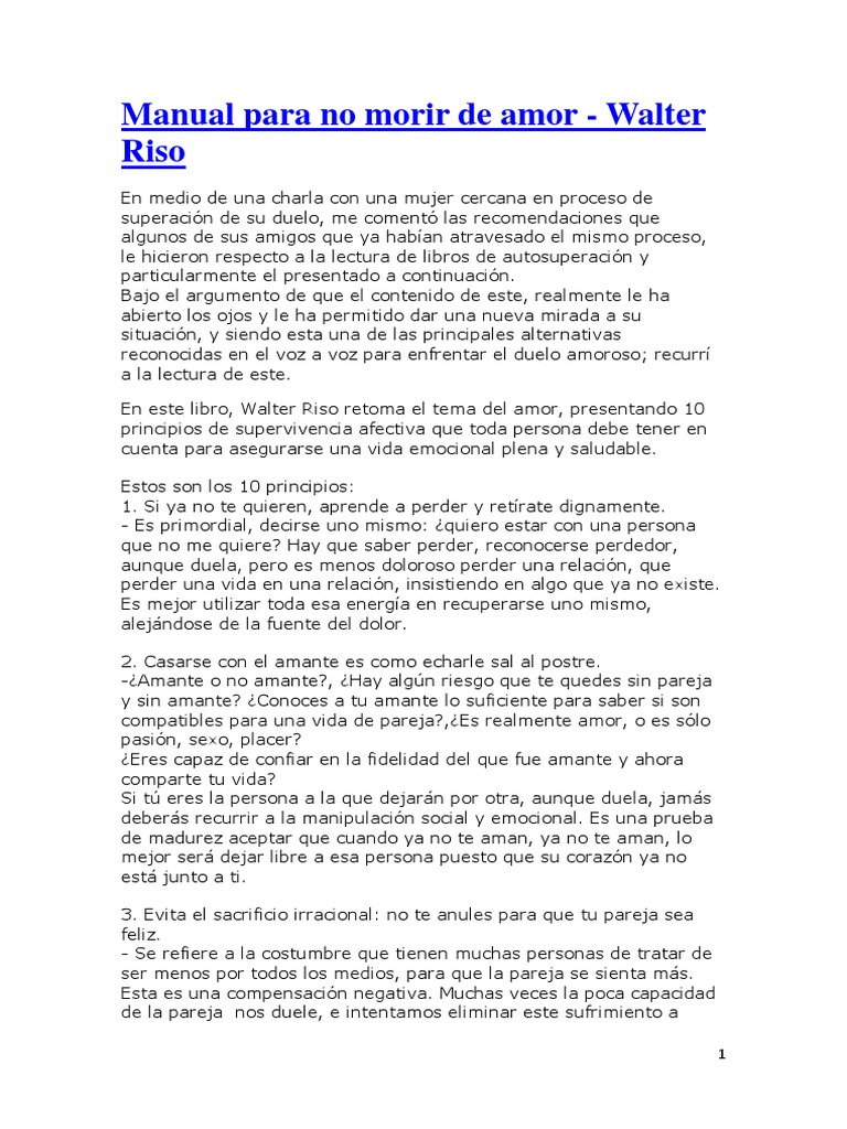 10 principios para superar una ruptura amorosa según el libro 'Manual ...