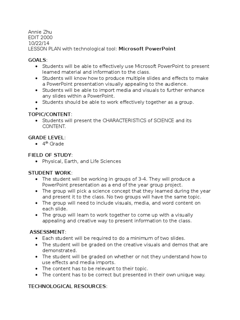 4th Grade PowerPoint Science Project | PDF