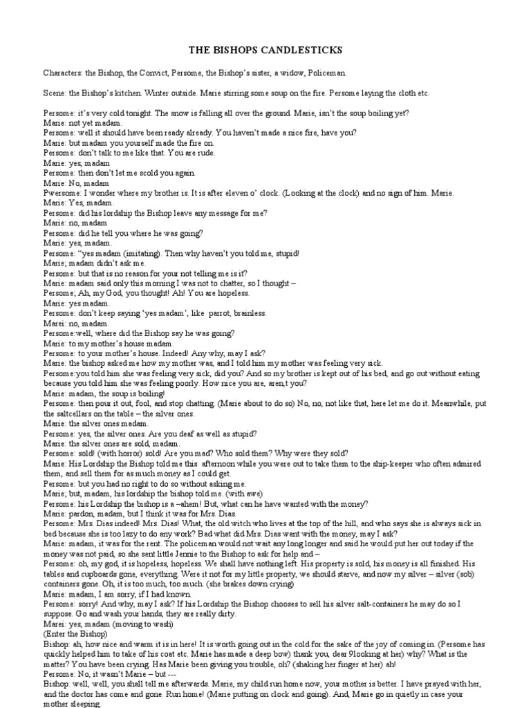 The Bishops Candlesticks | PDF