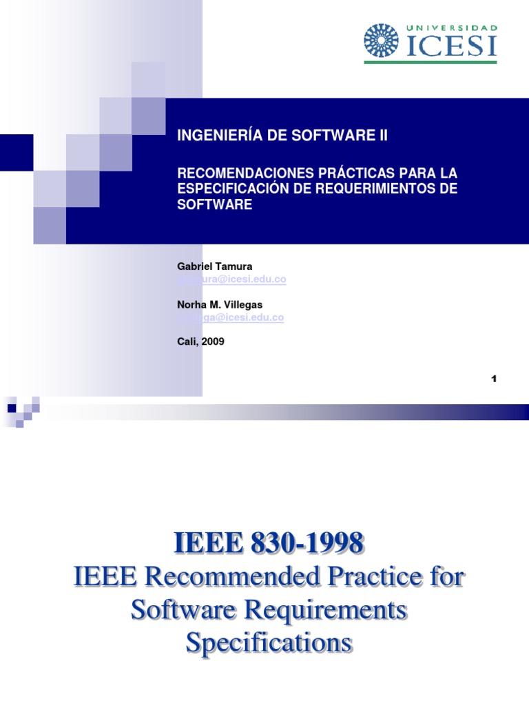 Srs Ieee830 - 2009 03 11 | PDF | Software | Ingeniería de software